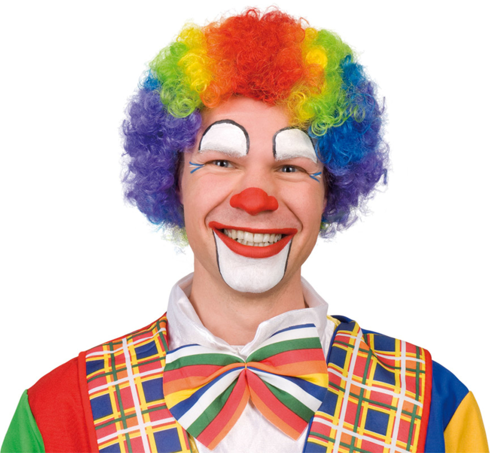 Klovn paryk, multifarvet. Tilbud kr. 39,- hos Kostume-Pusheren.dk